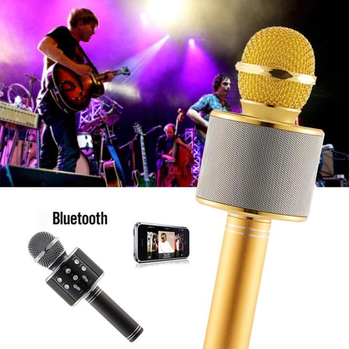 (6 colors) Original WS 858 Wireless Bluetooth Microphone KTV Karaoke Handheld Mic HIFI Speaker ...