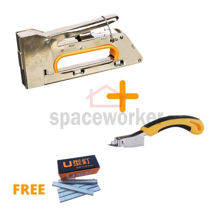 Stapler Gun Tugas Berat – Pengetuk Tacker Tangan Perabot Bingkai Kayu ...