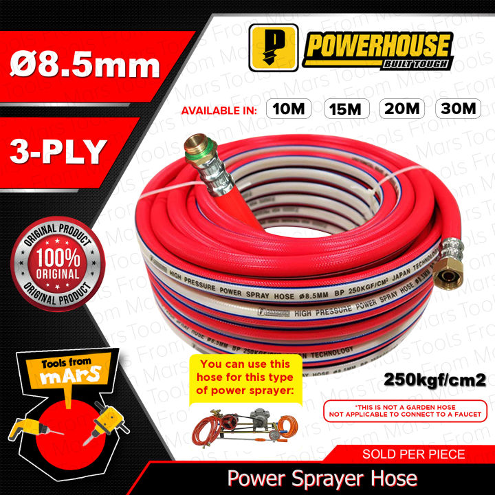 POWERHOUSE 3-Ply Power Sprayer Hose RED 8.5mm 10m / 15m / 20m / 30m ...