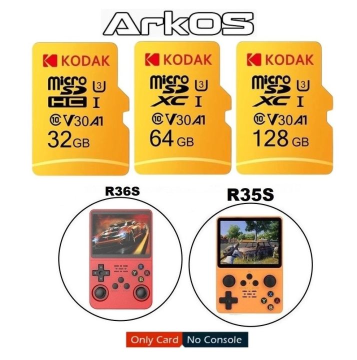 KODAK replacement microSD cards for R36S/R35S Game Console with GAMES ...