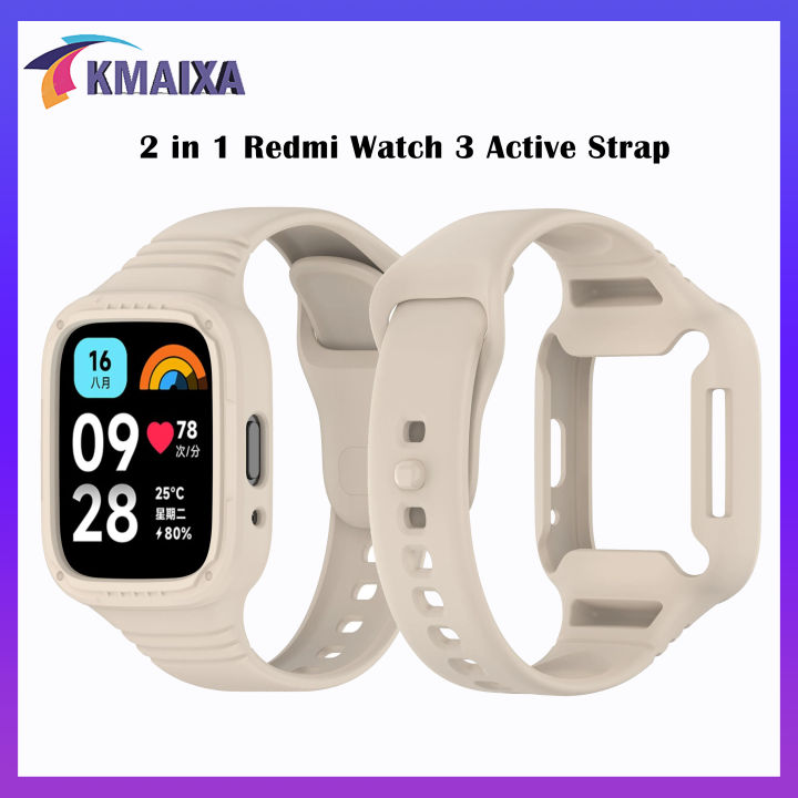 2 ใน 1 สายกีฬาสำหรับ Redmi Watch 3 Active แถบซิลิโคนที่ทนทานผู้หญิง ...