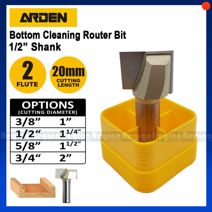 Arden 1/2 Shank Bottom Cleaning Router Bit for Plunge Router #0112 ...