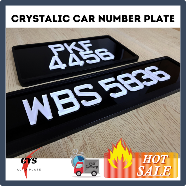 Crystal Font Car Number Plate | Plat Nombor Kristal | Custom Plate with ...