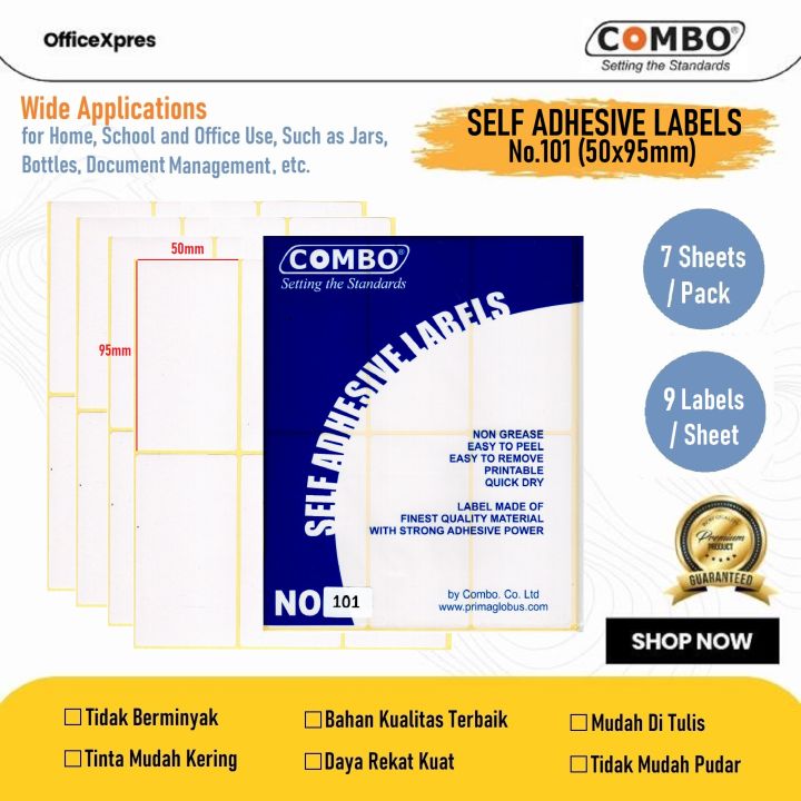 Stiker Label No.101 50x95mm / Self Adhesive Labels No 101 / Label ...