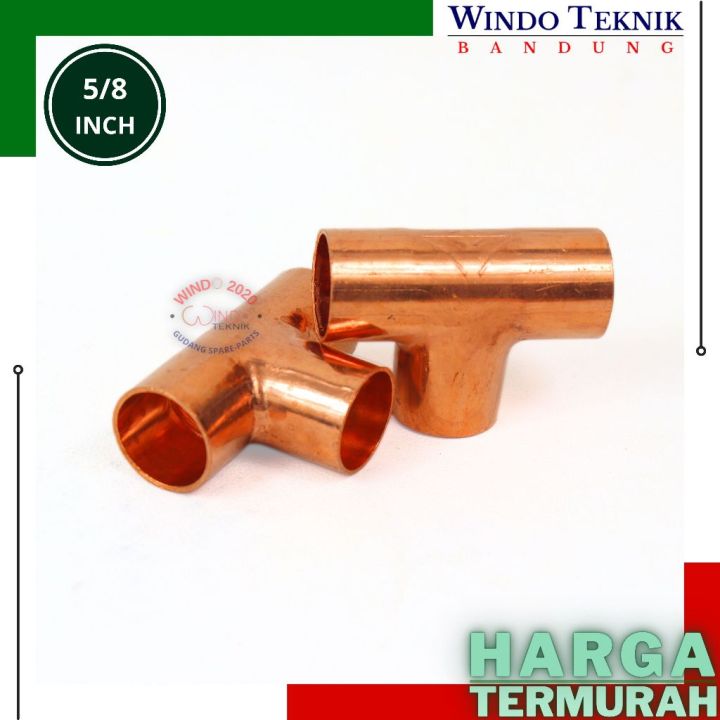SAMBUNGAN TEE 5/8 INCH | COPPER TEE TEMBAGA 5/8" | TE FITTING PENYAMBUNG PIPA 5/8 | CABANG 3 ...
