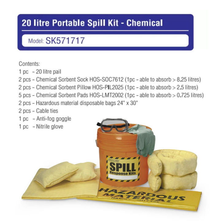 Malaysia Proguard 20 litre Portable Spill Kit - Chemical | Lazada