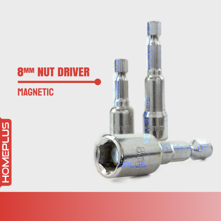 8mm Magnetic Crump Bit Hex Nut Setter Screw Driving Bit for Power Tools ...