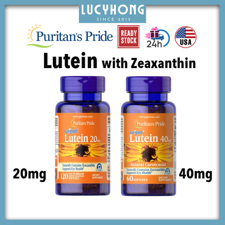 Puritan's Pride Lutein 20mg/40 mg with Zeaxanthin (60/120 Softgels ...