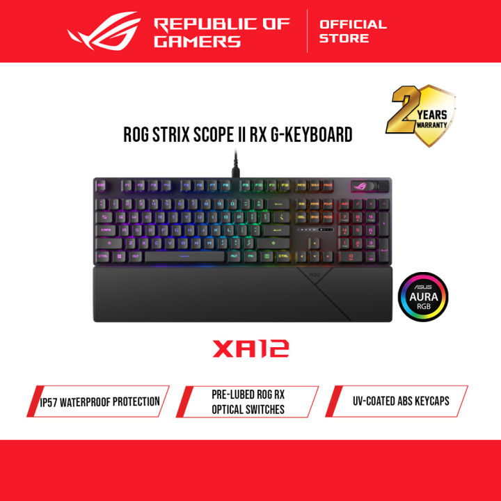 ROG XA12 Strix Scope II RX gaming keyboard with pre-lubed ROG RX ...