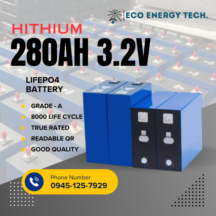 ECO ENERGY TECH - HITHIUM 3.2V 280Ah Lifepo4 Battery Cells Rechargeable ...