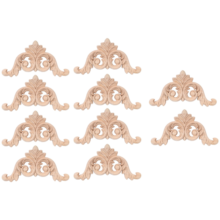 【Fast and Free Delivery】 ABNP 10 Pcs Wood Carving Decal Wood Carved ...