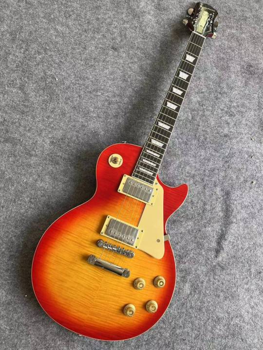 Rare Epiphone Les Paul Standard Cherry Sunburst Flame Maple Top Eletric ...