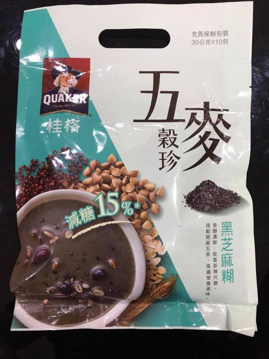 QUAKER INSTANT(TAIWAN) BLACK SESAME FIVE KIND CEREALS (OAT,QUINOA ...