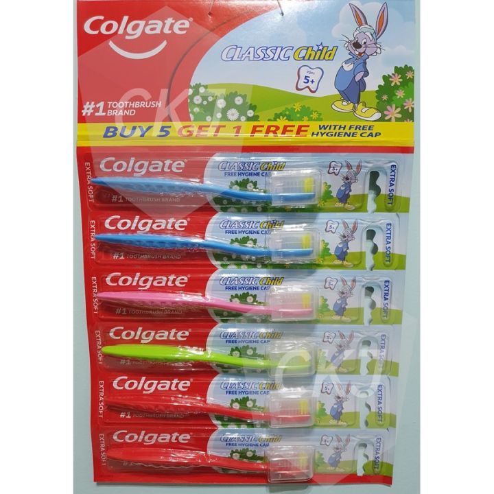 Colgate Classic Child Toothbrush Ages 5+ (Extra Soft) BUY 5 GET 1 FREE ...