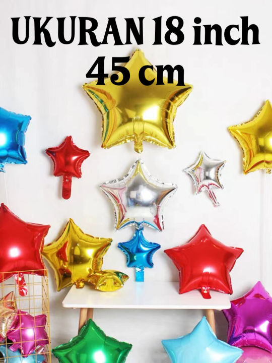 Balon Foil Bintang 18 inch Untuk Berbagai Acara Ulang Tahun / Wisuda ...