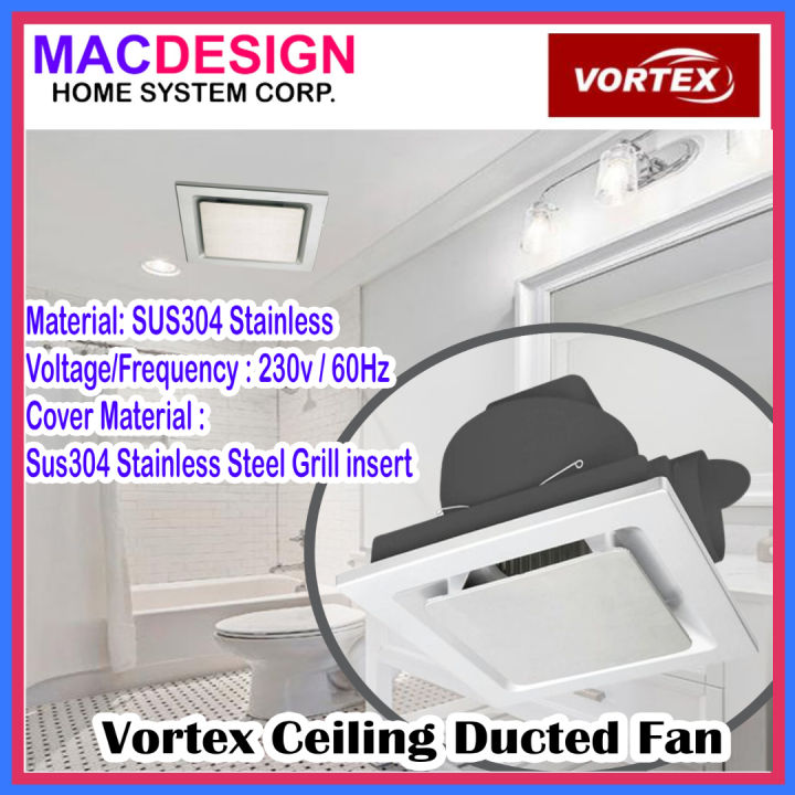VORTEX ORIG BRAND CEILING MOUNTED EXHAUST FAN SUS304 STAINLESS GRILL ...