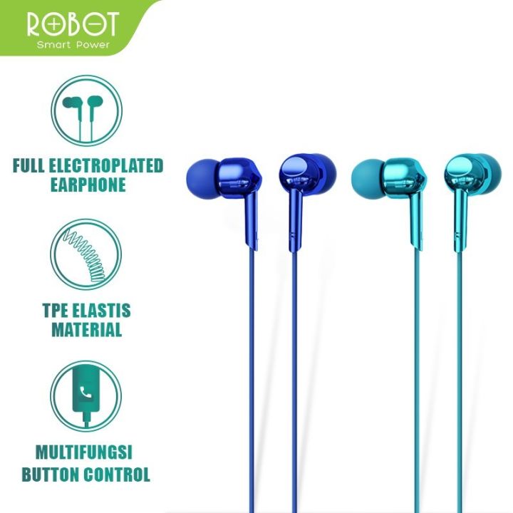 Robot RE40 Headset Simple In-Ear Earphone Deep Bass Wired Microphone ...
