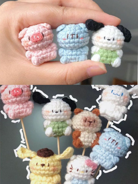 Handmade Crochet Yarn Material Pack DIY Cute Kitty Cinnamoroll Doll Toy ...