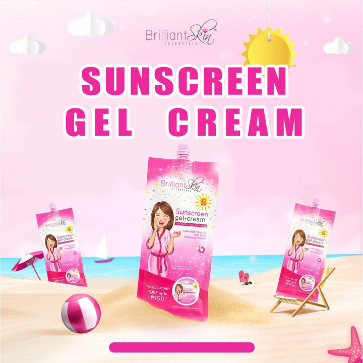 BRILLIANT SKIN SUNBLOCK Sunscreen Gel Cream 50g | Lazada PH