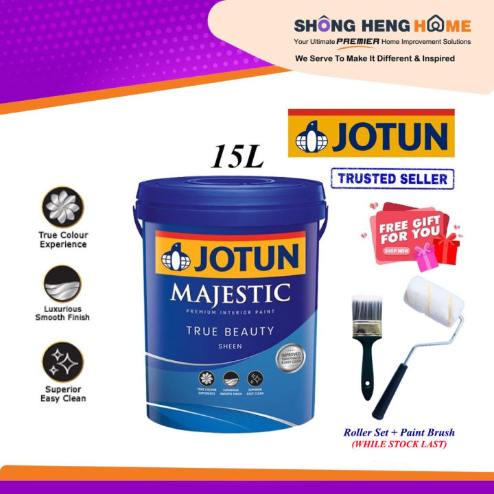 15L JOTUN Majestic True Beauty Sheen (Color Option) + Freegift | Lazada
