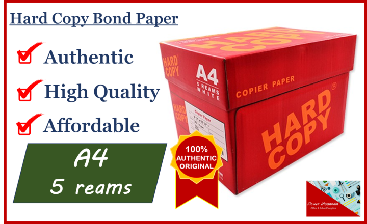 Hard Copy Bond Paper / A4 / 5 reams | Lazada PH