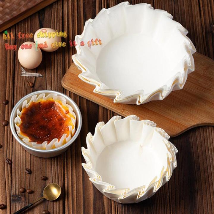 GC🍳🥄🍴 Basque Cheesecake Oil Paper Tray Foldable Cake Mold Disposable ...