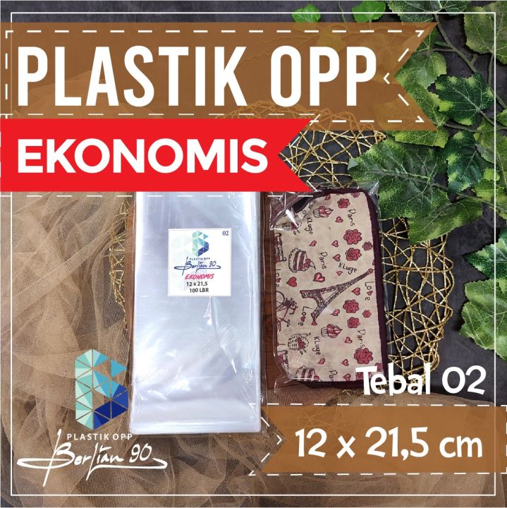 (100 LEMBAR) Plastik OPP Seal 12x21,5 Cm Tebal 02 / Plastik Opp ...