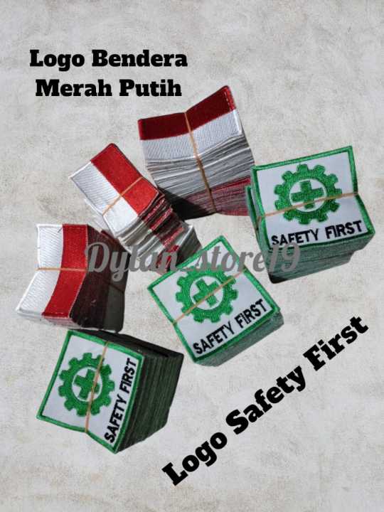Badge Logo Bendera Merah Putih dan K3 Safety First | Lazada Indonesia