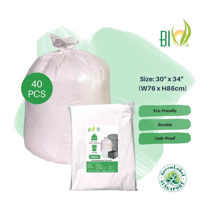 Bio degradable Trash Bag - 30 X 34 Inch White | Lazada Singapore