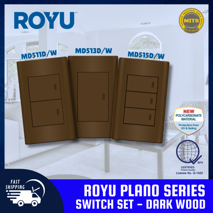 ROYU PLANO SERIES DARK WOOD SWITCHES | Lazada PH