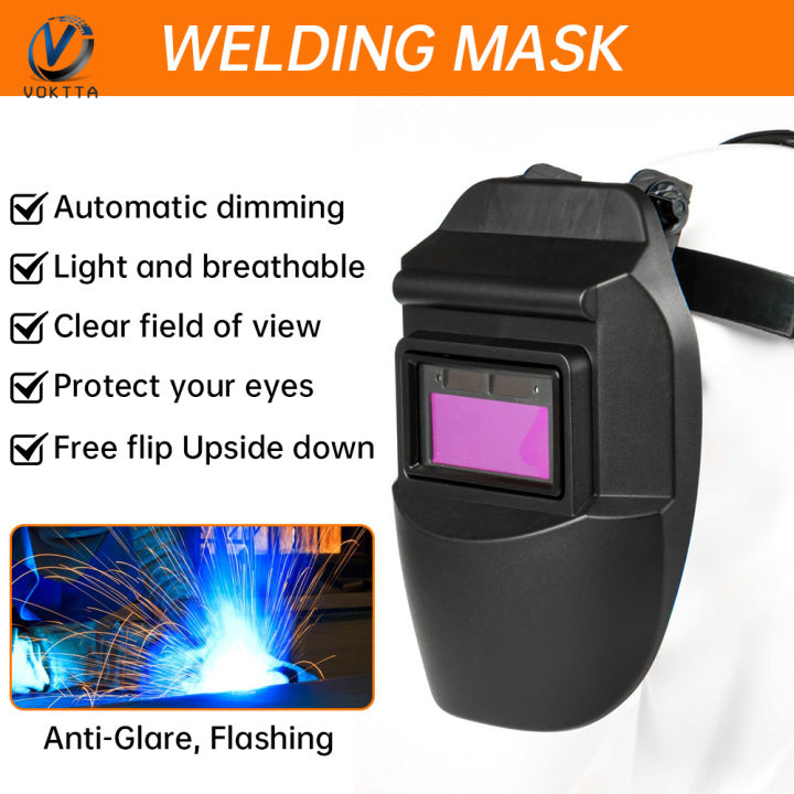 VOKTTA Breathable And Lightweight Welding Face Mask Automatic Dimming ...