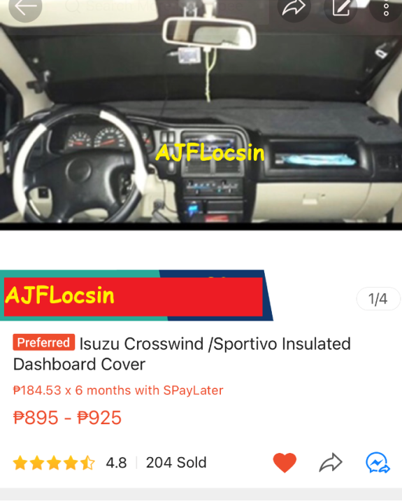 Isuzu Crosswind /Sportivo Insulated Dashboard Cover | Lazada PH
