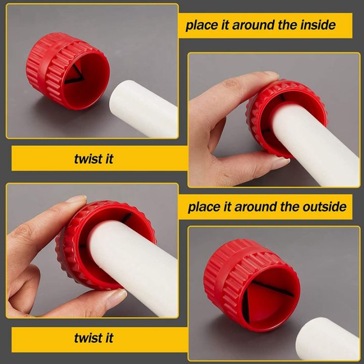 (QHEY) 2 Pcs Inner and Outer Reamer Pipes and Pipe Deburring Reamer ...