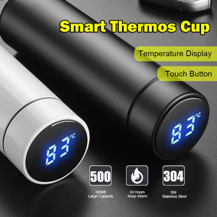 Smart Thermos Bottle 500ml Insulated Vacuum Flask 304 Stainless Steel ...
