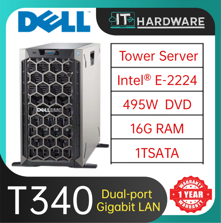 Dell EMC PowerEdge T340 Tower Type Server | Intel® Xeon® E-2224 ...