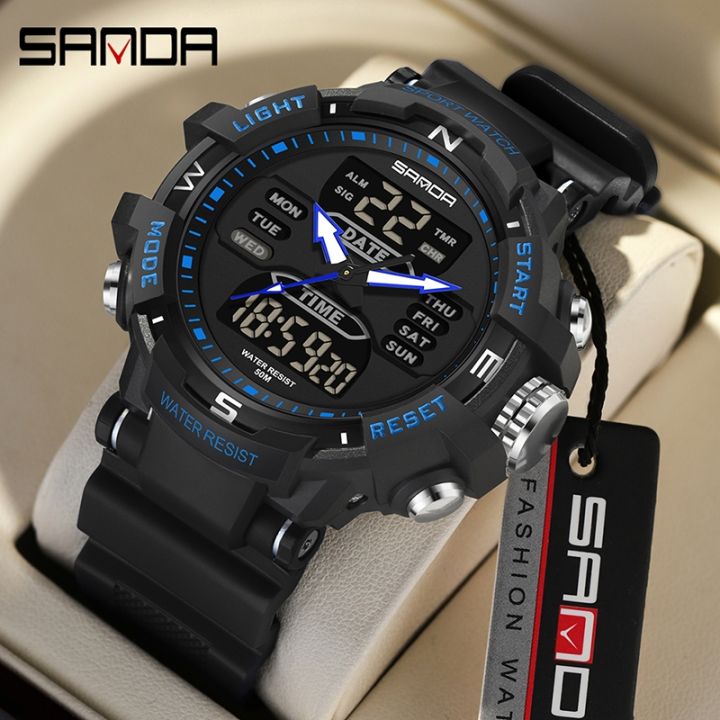 Sanda Electronic Watch Men and Women Watch Fashion Trend Waterproof ...