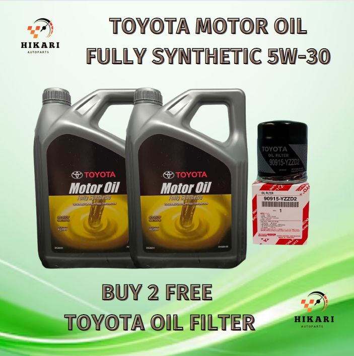 Change Oil Bundle Toyota Motor Oil Fully Synthetic SAE 5W-30 8 Liters ...