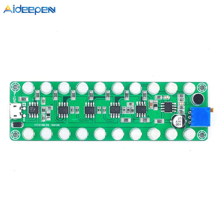 Aideepen DC 5V-12V DIY Kit Audio Spectrum Indicator RGB LED Flashing ...