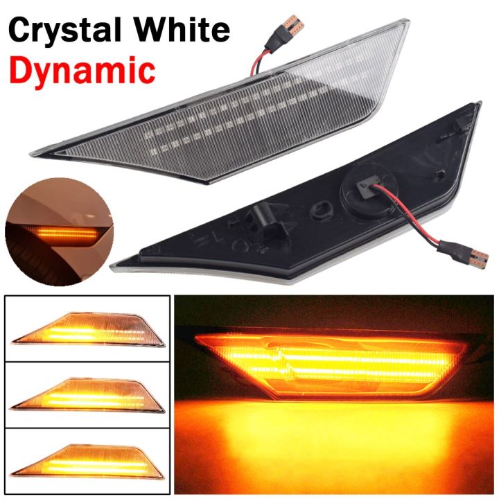 2Pcs Dynamic LED Fender Side Marker Turn Signal Light Flowing Blinker ...