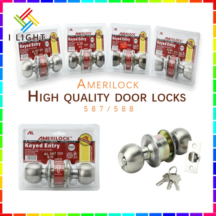 （Fast Delivery）AmeriLock 587/588/3800 Door Knob Lock Stainless ...