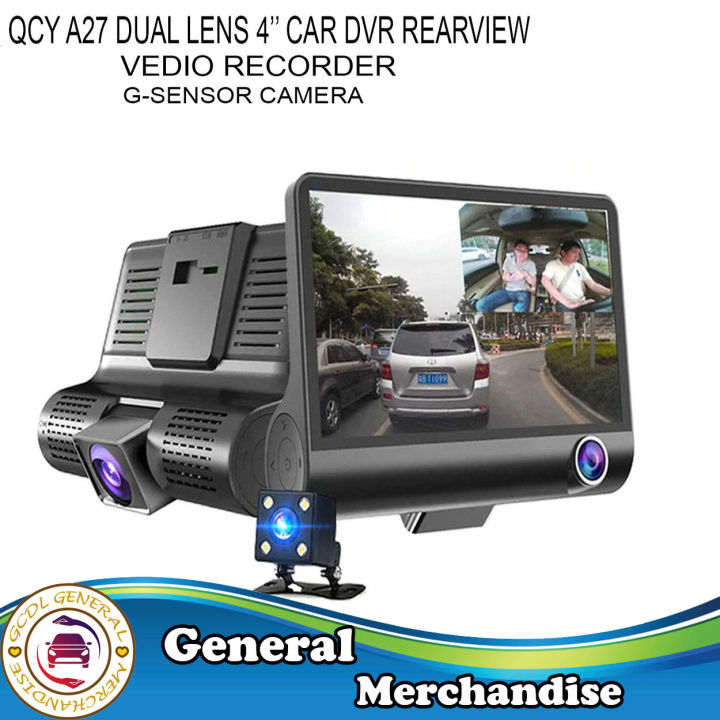 QCY A27/A27PRO- 4" Full HD 1080p Lens Dash Cam Rearview Car DVR 170 ...