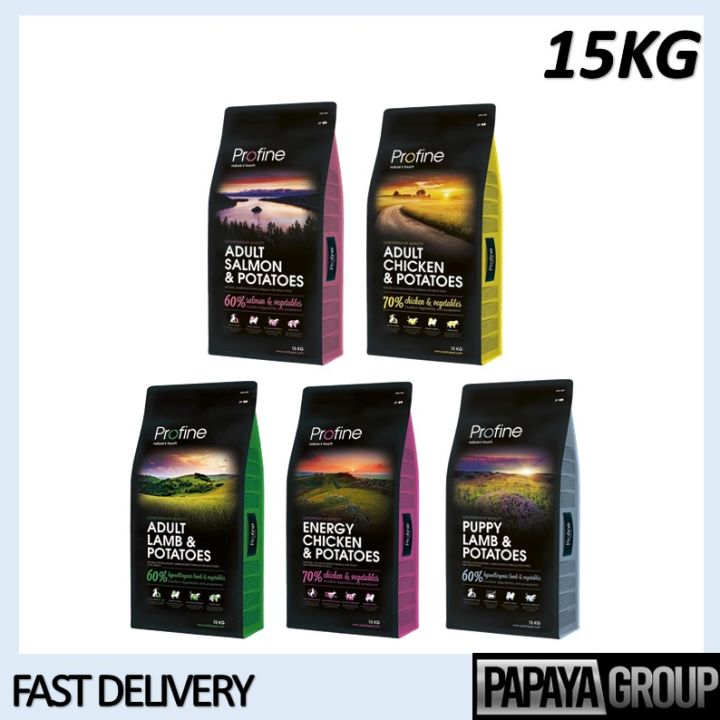 [ PAPAYA GROUP ] Profine Dog Food 15KG ( Adult Salmon, Adult Chicken ...