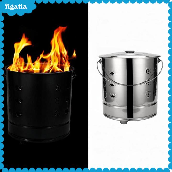 figatia Burning Bucket Money Burn Barrel Fire Basin Portable Large ...