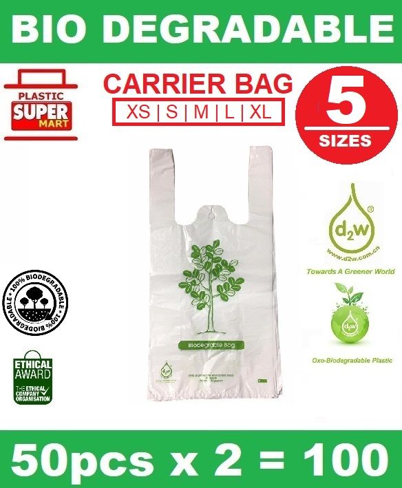 Plastic Bag【 100pcs】【 d2w 】 Bio Degradable Eco Friendly Packaging ...