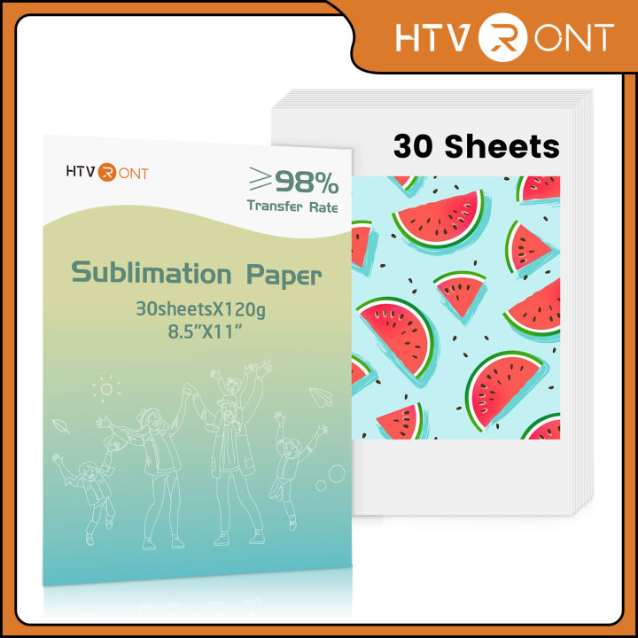 HTVRONT 30 Sheets Sublimation Transfer Paper 8.5x11 Inch Easy to Heat ...