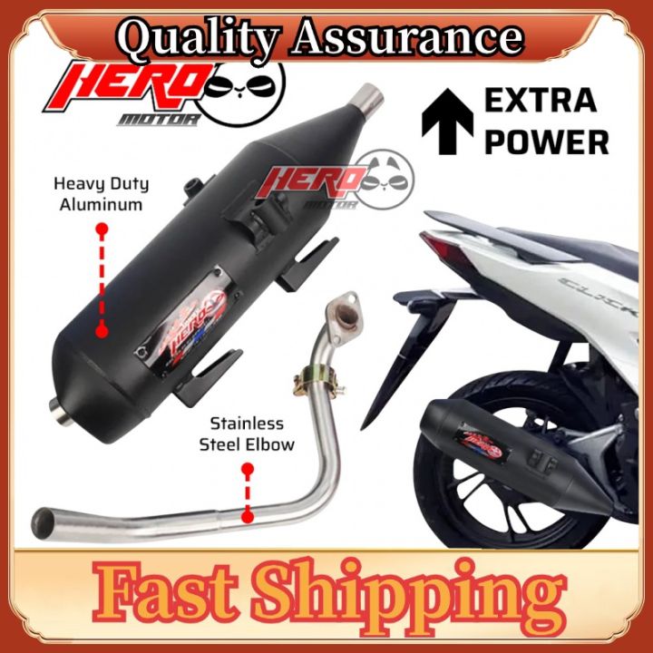 Honda Click 125 / 150 POWER V4 BLACK SERIES 1Set Muffler | Lazada PH