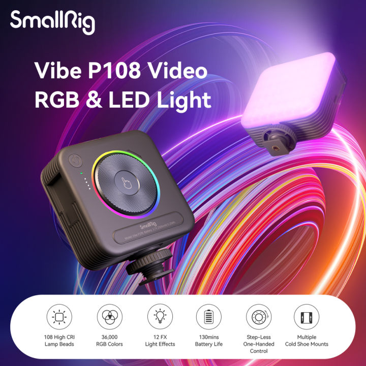 SmallRig Portable Rechargeable RGB LED Video Light On Camera Mini Vlog ...