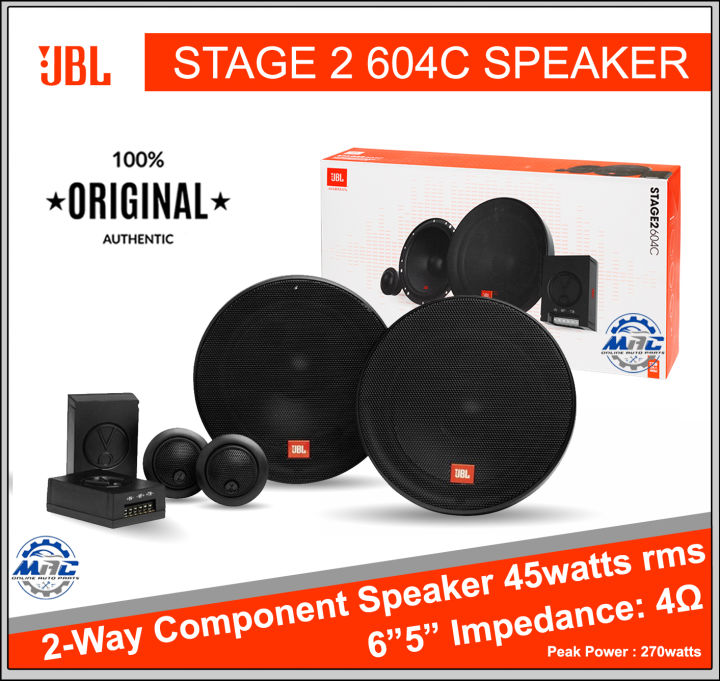 JBL STAGE2 604C 6x5" 2-Way Component Speaker Peak Power : 270 watts , 45watts rms Genuine Car ...
