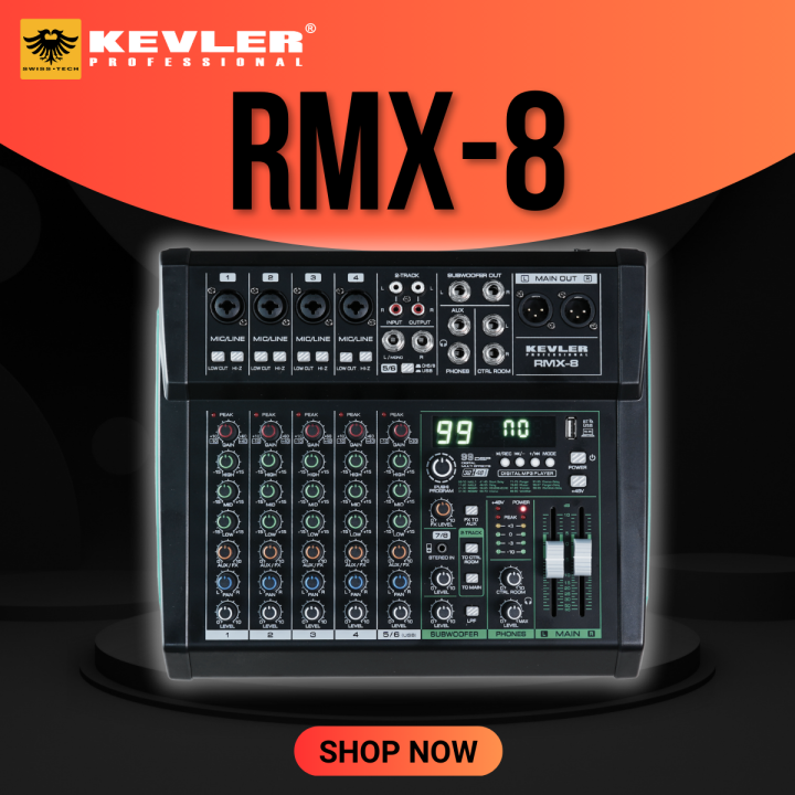 KEVLER PROFESSIONAL RMX-8 8 CHANNEL COMPACT MIXER | Lazada PH