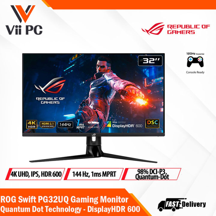ASUS ROG Swift PG32UQ, 32 inch 4K HDR 144Hz DSC HDMI 2.1 Gaming Monitor ...